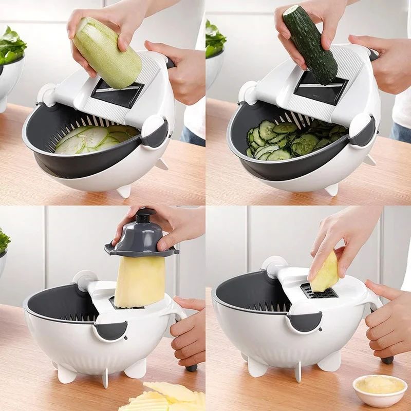 9 in 1 Multifunction Vegetable Cutter With Drain Basket – BlackOwl