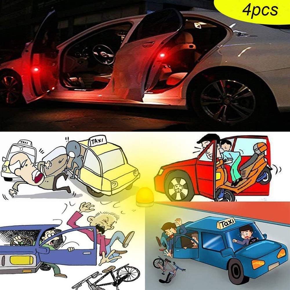 (Pack of 4)Magnetic Wireless Car Door Opening Warning Lights – BlackOwl